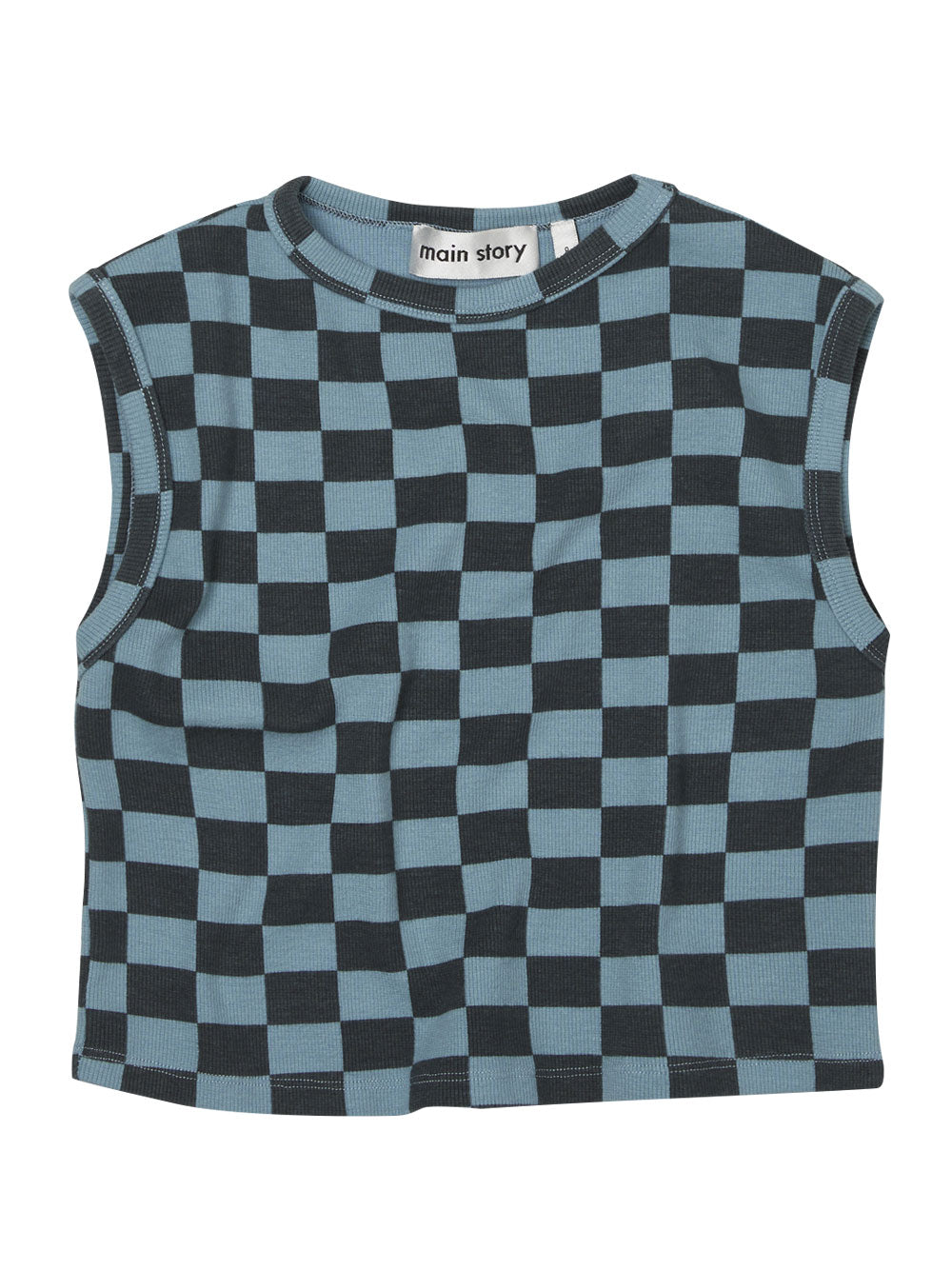 Stone Blue Checkered Tank Top – Shan and Toad - Luxury Kidswear Shop
